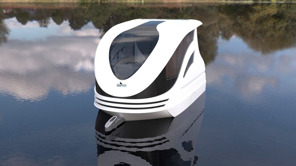 Met deze caravan kan je kamperen op land én op het water